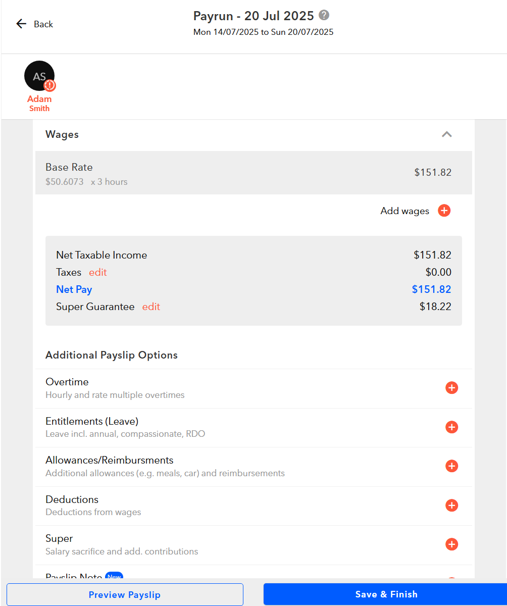 Editing Payslips – Support - Easy Payslip