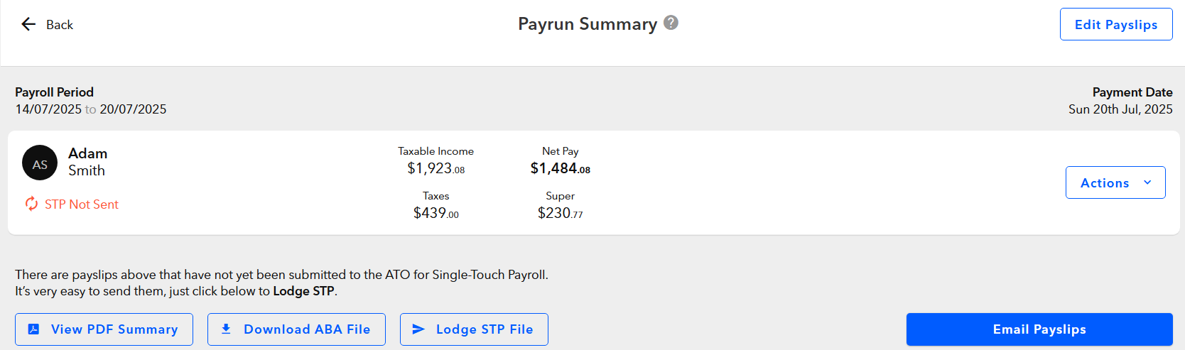 Editing Payslips – Support - Easy Payslip