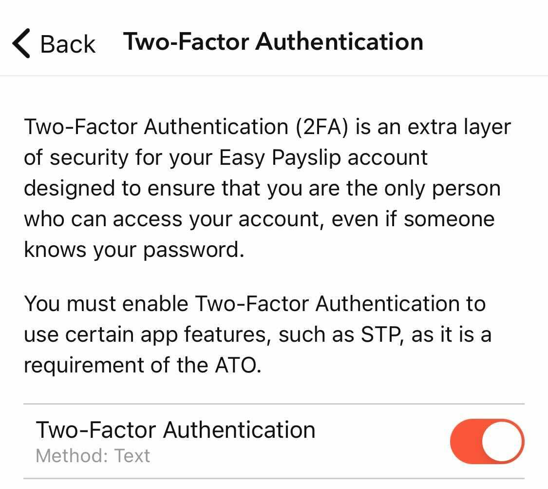Enable & Disable Two Factor Authentication (2FA) – Support - Easy Payslip