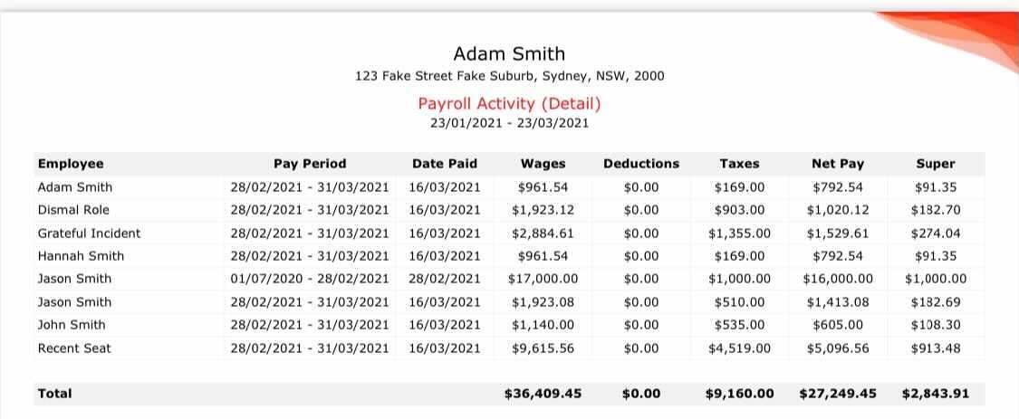 Run a Payroll Activity Summary or Detailed Report – Support - Easy Payslip